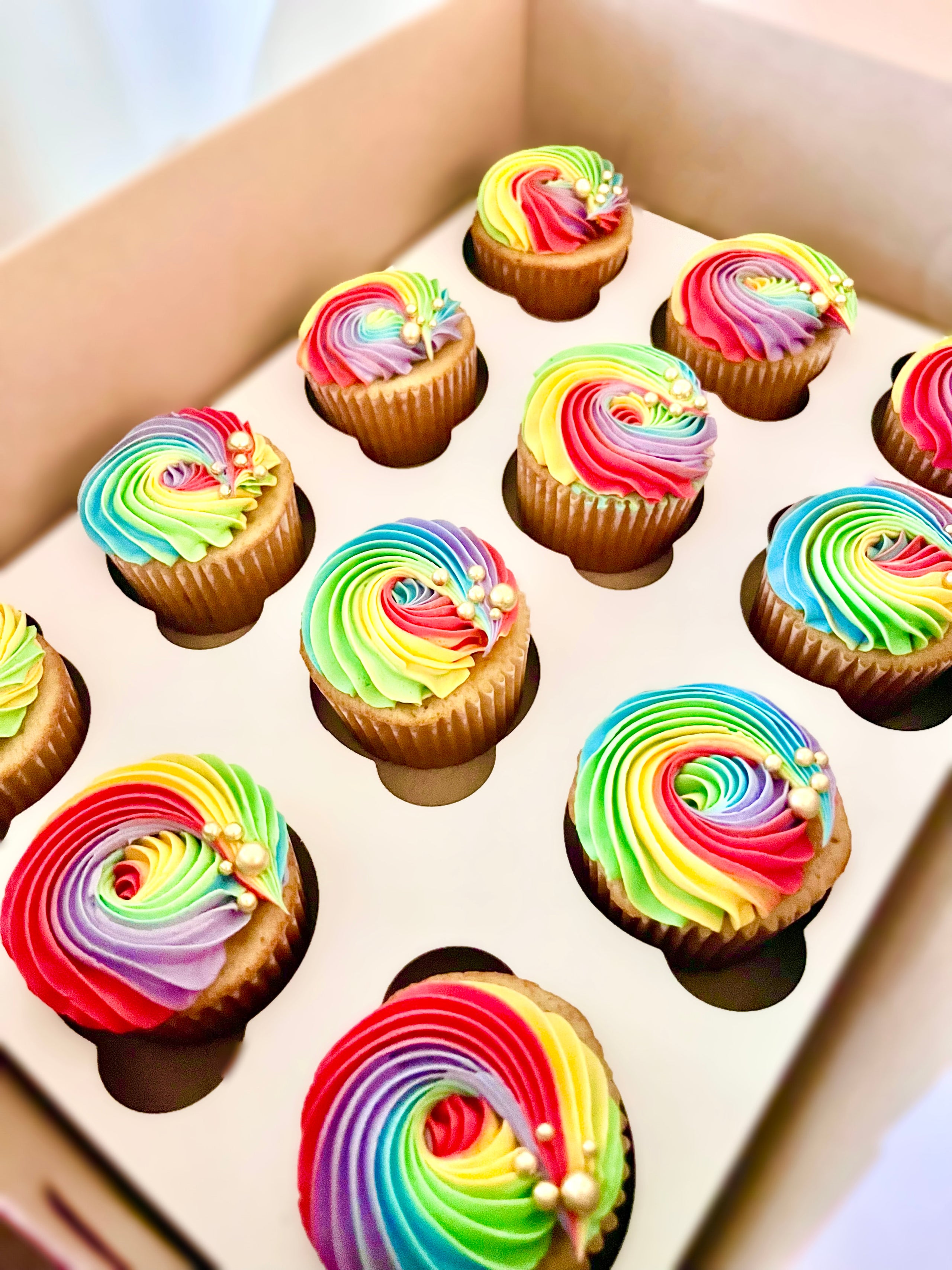 Rainbow Swirl Cupcakes | Kali Cakes Bake Shop